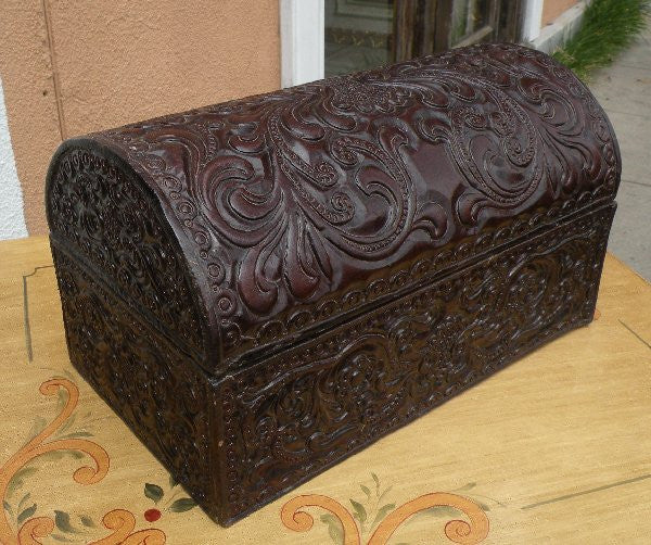 Hand Tooled Leather Box - Dark – R Furniture™ by Olinda Romani, Lance ...