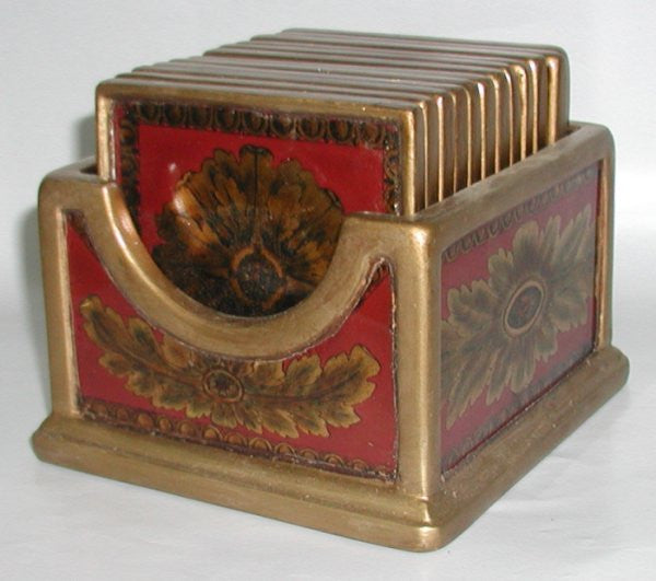 Reverse Painted Glass Coasters in Red 12 – R Furniture™ by Olinda ...